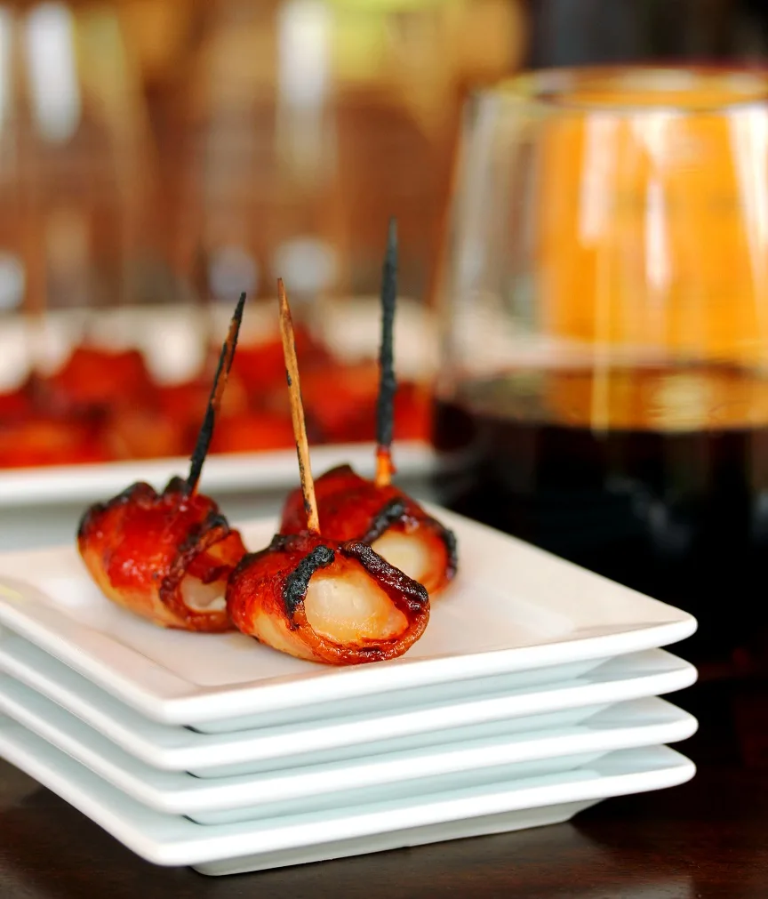 BBQ Bacon Wrapped Water Chestnuts Recipe - Lisa's Dinnertime Dish