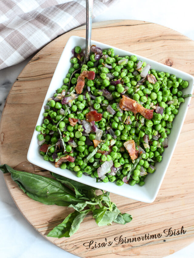 Sweet Peas with Bacon and Onion Story - Lisa's Dinnertime Dish